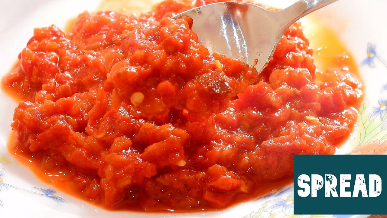 Red pepper spread - pepper relish recipe - AJVAR - YouTube