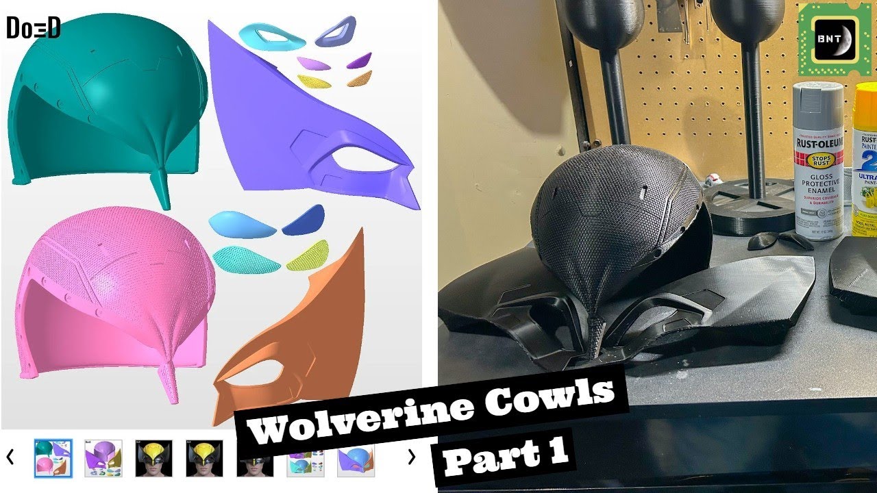How to Make Wolverine Variant Cowls 3D Print Cosplay (Part 1) | Berto ...