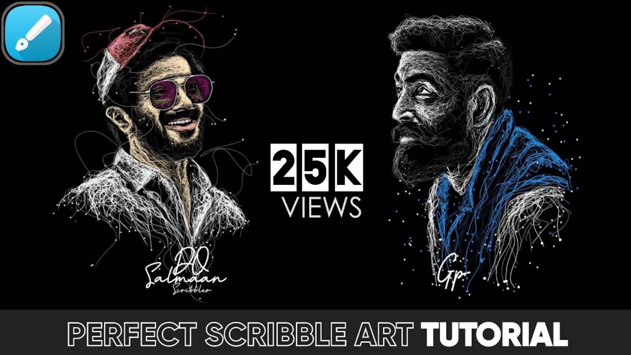 How to draw scribble Art || Infinite design Tutorial ||ഇനിമുത ...