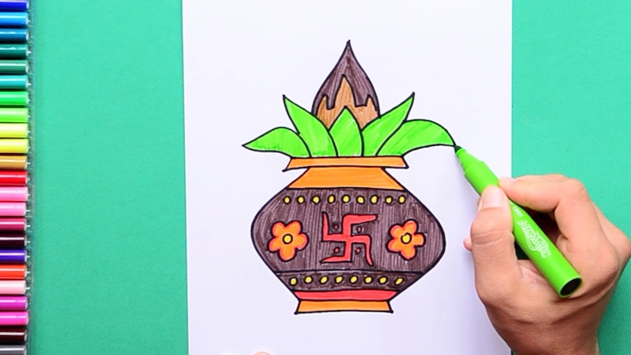 How to draw a Kalash #art #artforall #arttutorial #easydrawing - YouTube