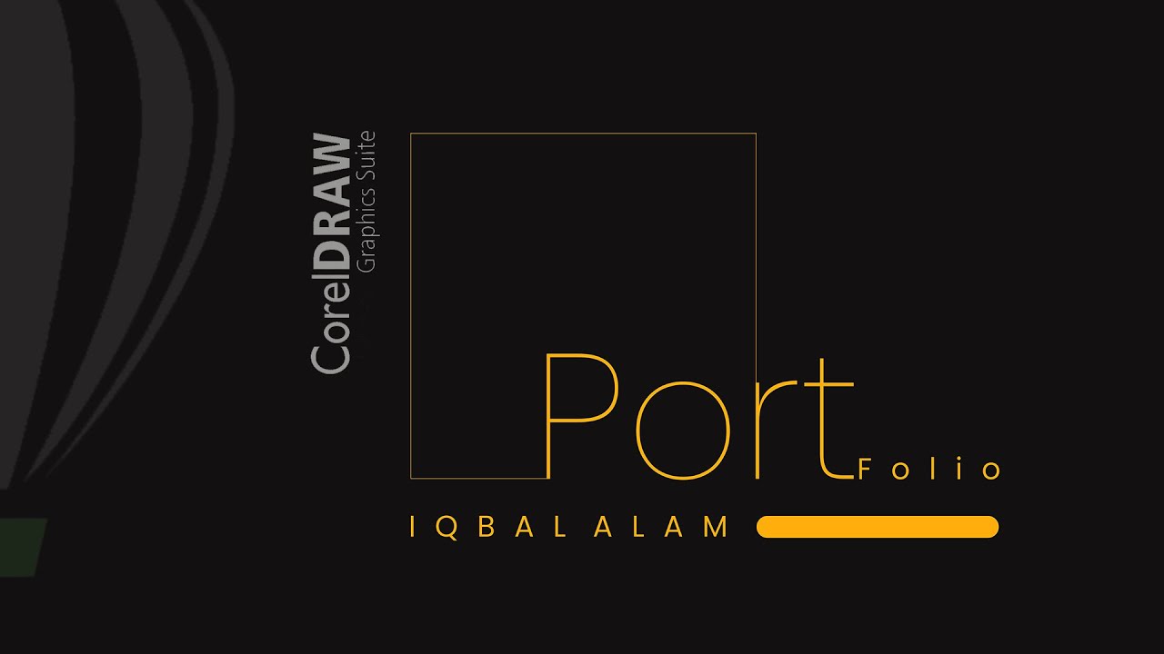 CorelDRAW | PORTFOLIO COVER DESIGN FOR GRAPHIC DESIGNER | IQBAL ALAM ...