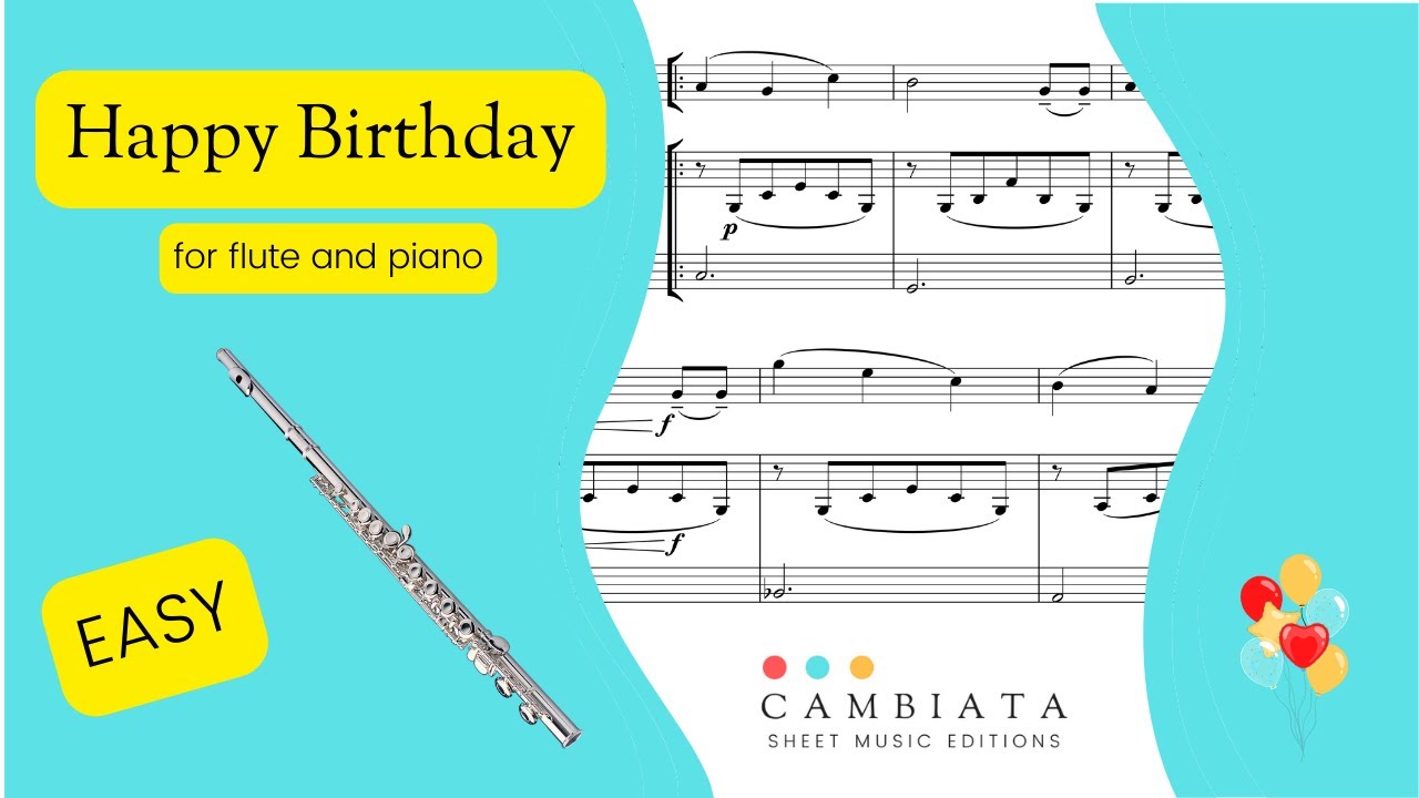 Happy Birthday - for flute and piano (easy duet) - YouTube
