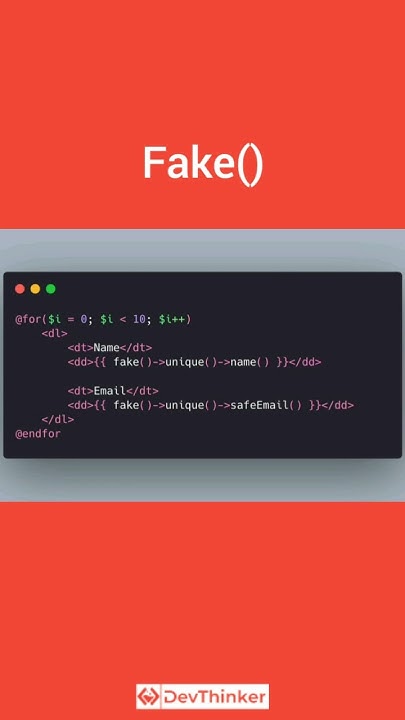 helper fake() in Laravel - YouTube