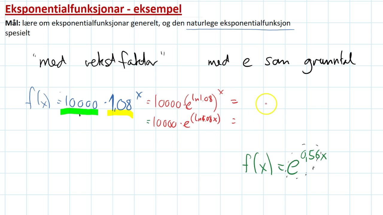 R1 Eksponentialfunksjon - eksempel - YouTube