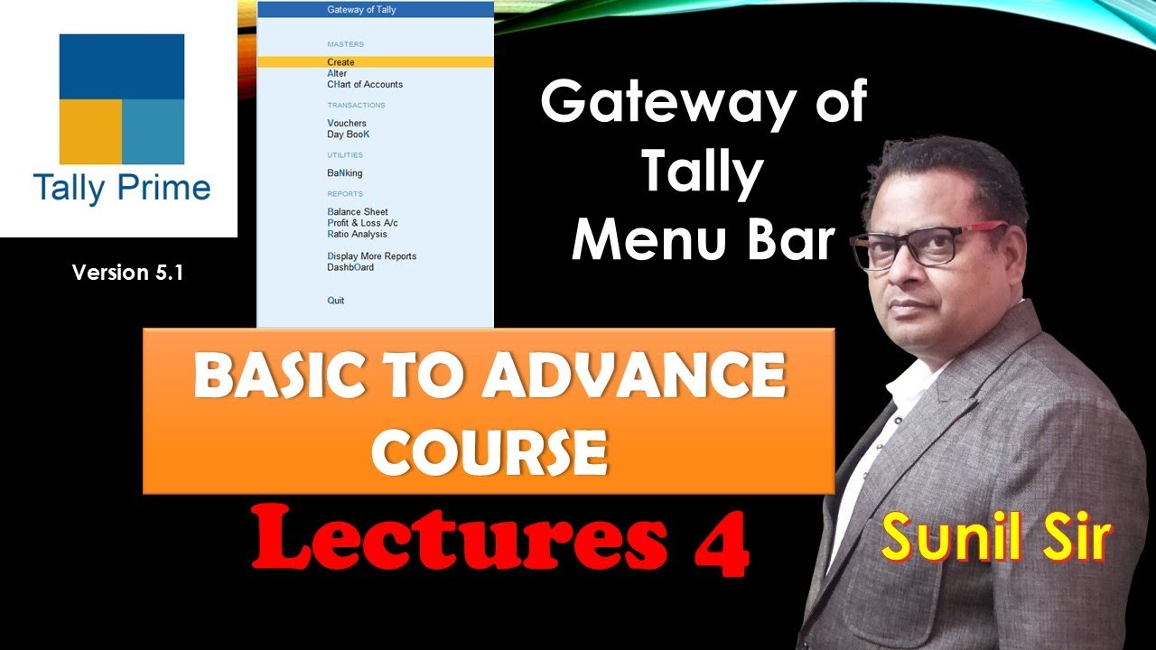 Tally Prime 5.1: Gateway of Tally Menu Bar Explained | Basic to advance ...