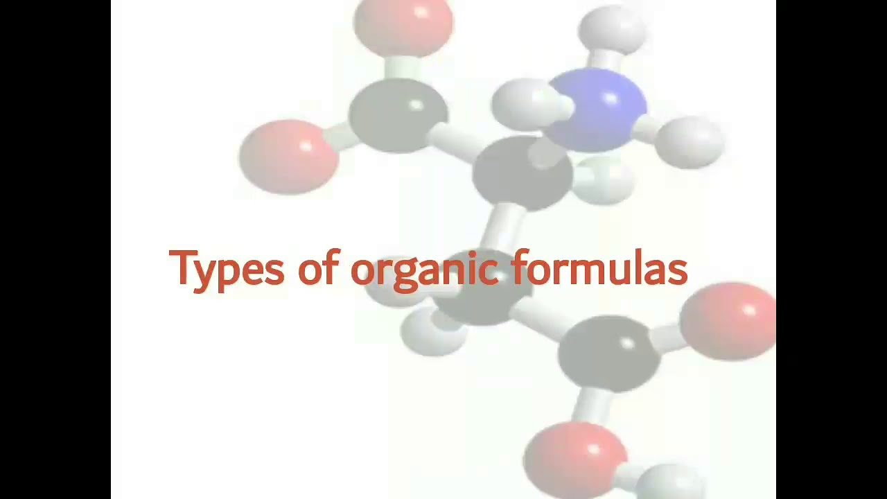 Types of organic formulas, formulas of first ten alkanes - YouTube