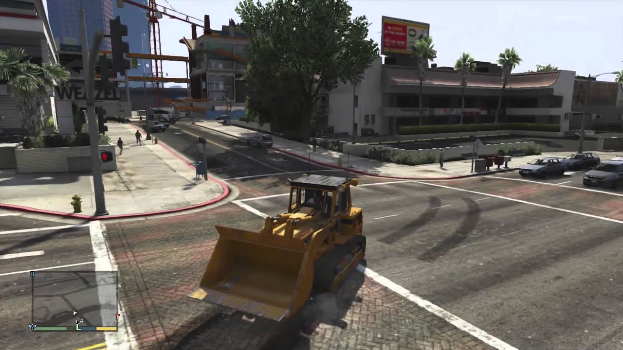 GTA V Bulldozer Rampage - YouTube