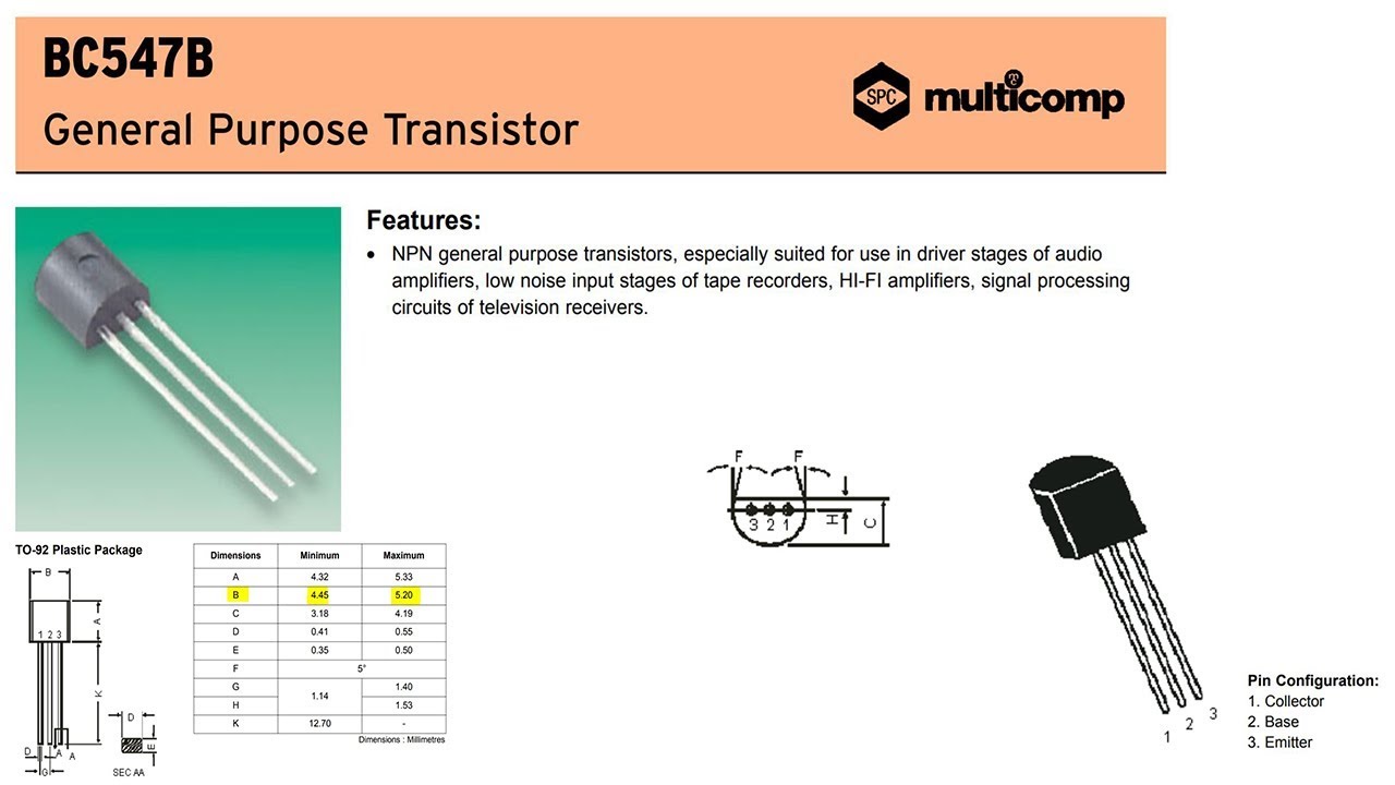 Bc547 схема подключения - 94 фото