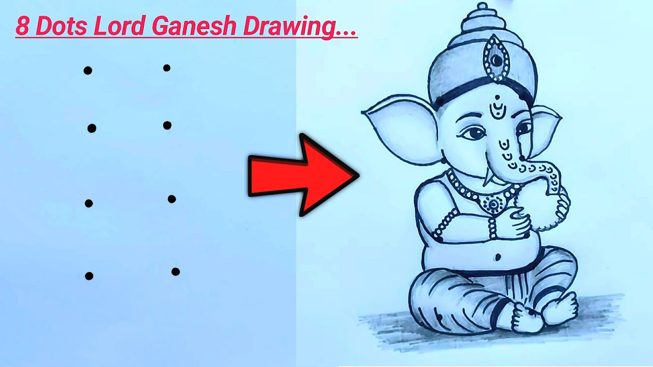 Very Easy - How to Draw Ganapti Ganesh With Modak - pencil Chitra ...