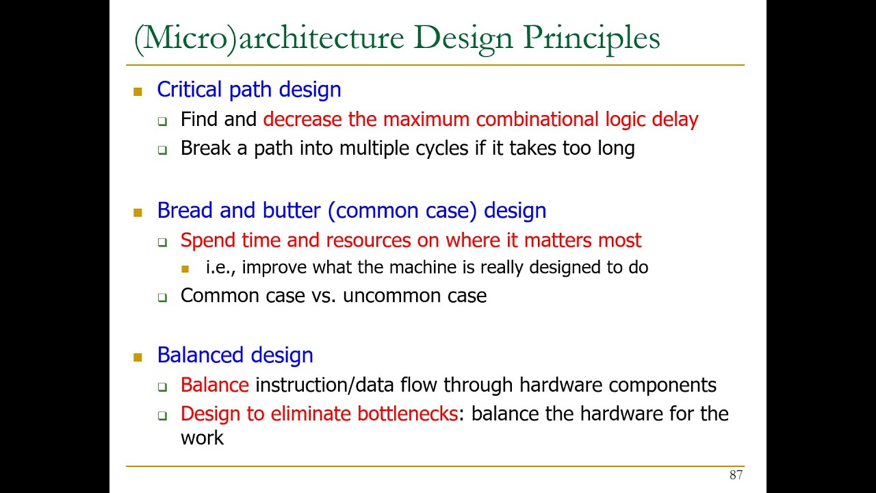 Digital Design And Comp Arch Lecture 10 Microarchitecture Fundamentals Ii Youtube