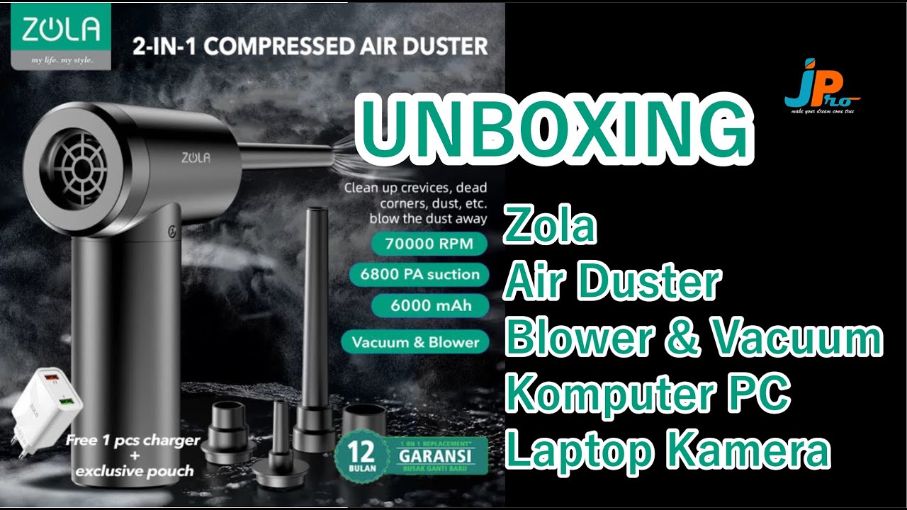 UNBOXING || Zola Air Duster Blower & Vacuum Komputer PC - YouTube