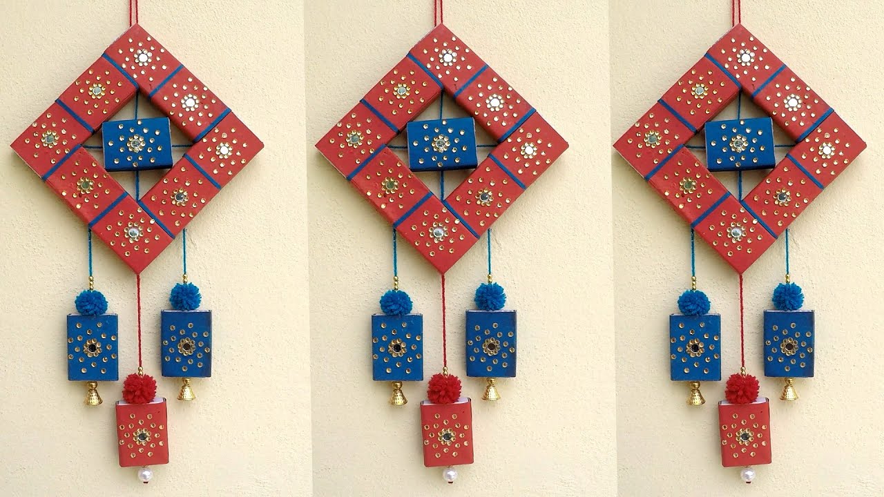 Easy Match Box Wall Hanging - Matchbox Crafts- homemade | Lakshmi vlogs ...