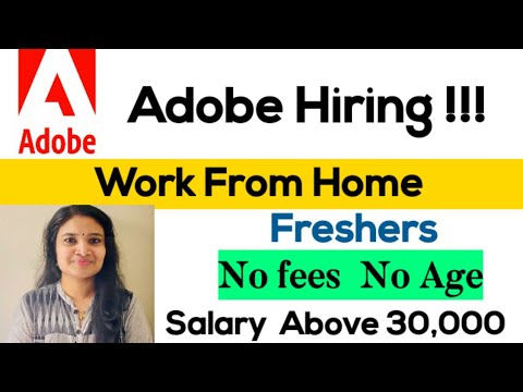 Adobe Freshers Recruitment| Work From Home| No fees| No Age limit - YouTube