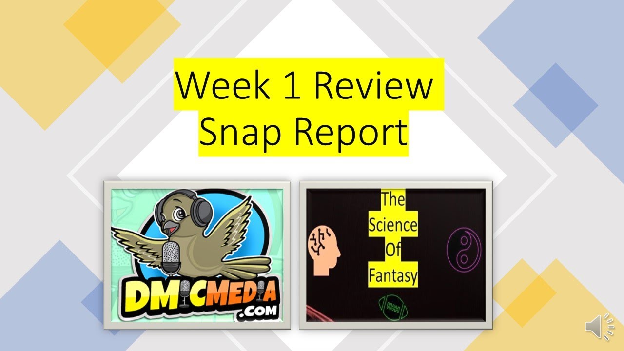 Snap Report Week 1 2022 Season - YouTube