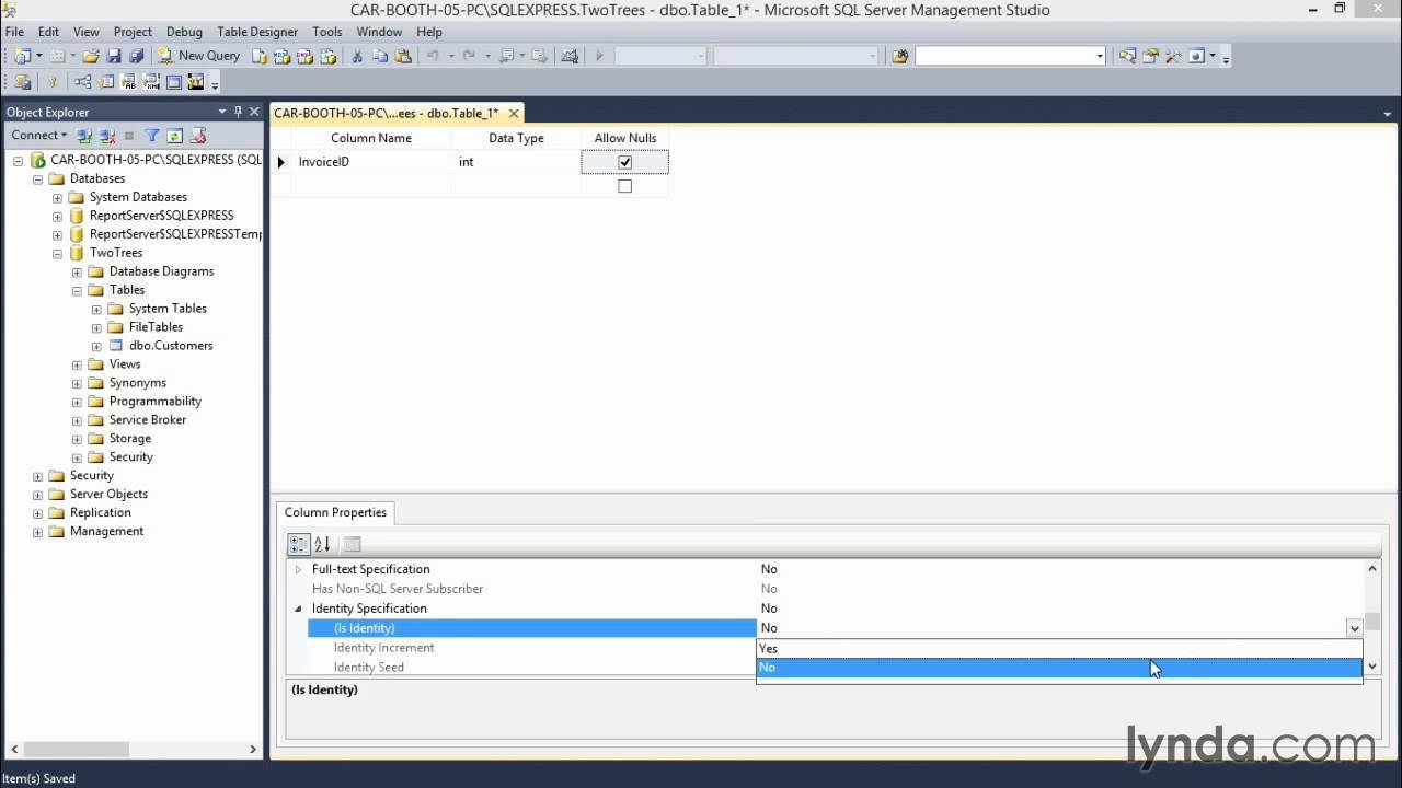 Tutorials - Relational Database Fundamentals 8/5 Creating the tables in SQL Server - YouTube