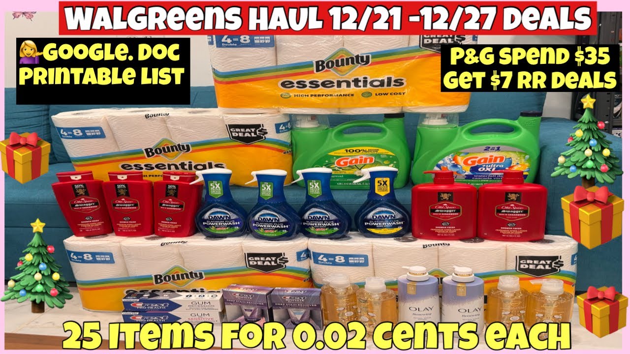 WALGREENS COUPONING HAUL 12/21 -12/27 DEALS * P&G PROMOTION SPEND $35 ...