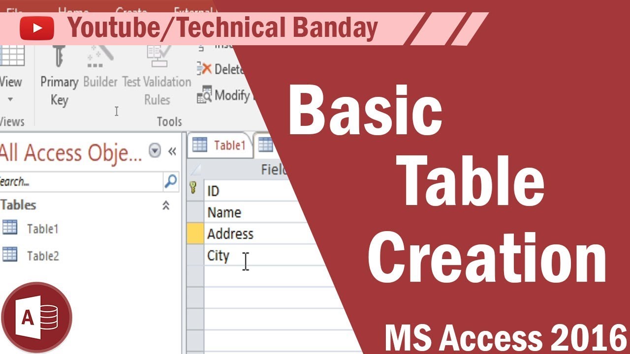 How To Create Table In MS Access Microsoft Access 2016 Tutorial Hindi How To Create Table In MS Access Microsoft Access 2016 Tutorial Hindi