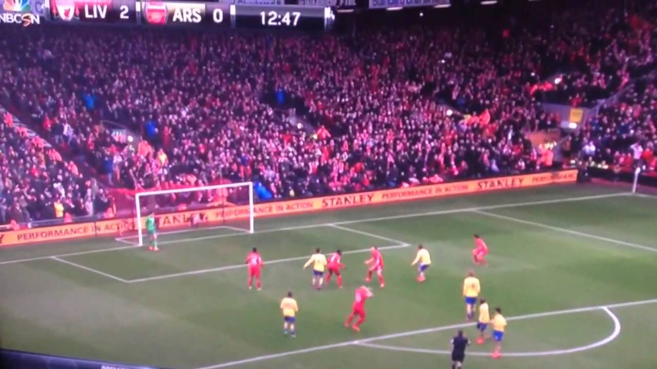 Amazing Suarez Shot vs Arsenal - YouTube