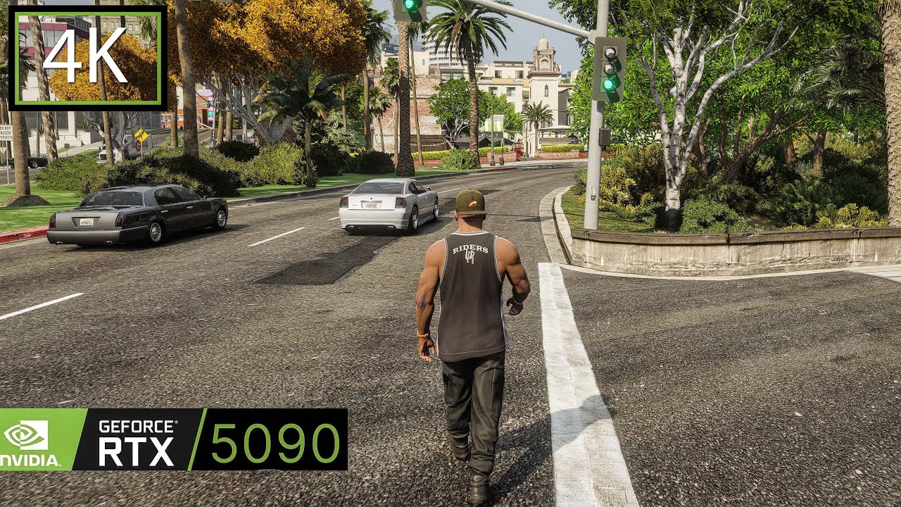 GTA V Path Tracing Mod - Walking to Vinewood during a Sunny Day - YouTube