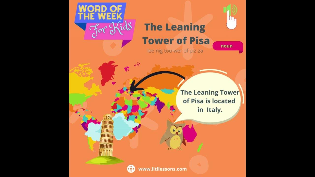 ITALY & THE LEANING TOWER OF PISA - LEARN ENGLISH WORDS for Kids with a ...