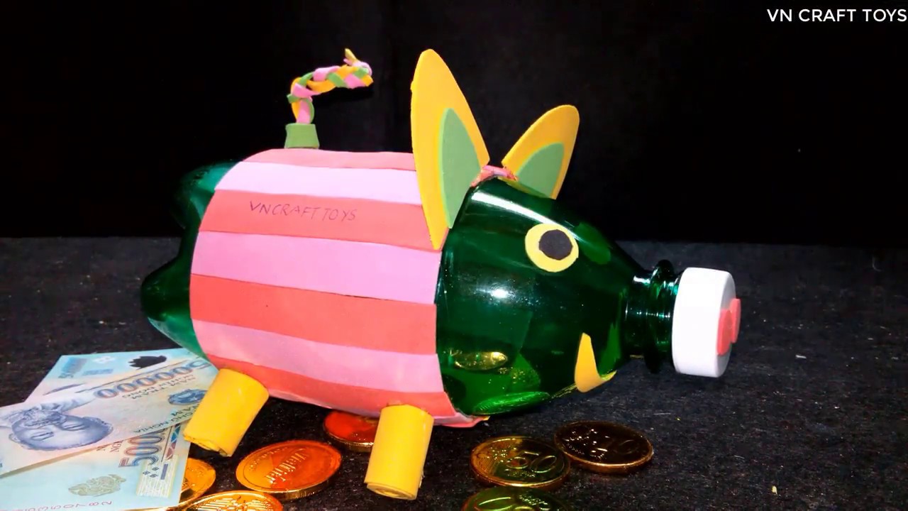 How to make a personal bank from plastic bottle - YouTube