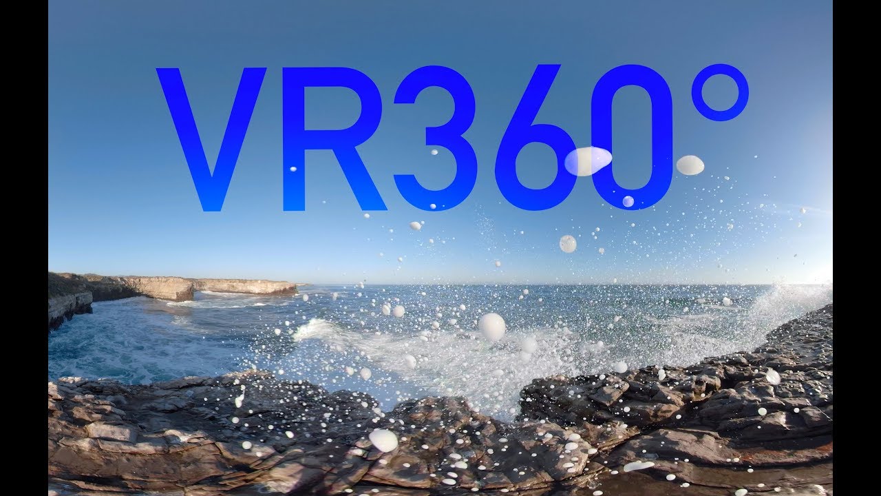 🌎Spectacular 5K VR 360 views on big waves of Pacific Ocean coast close ...