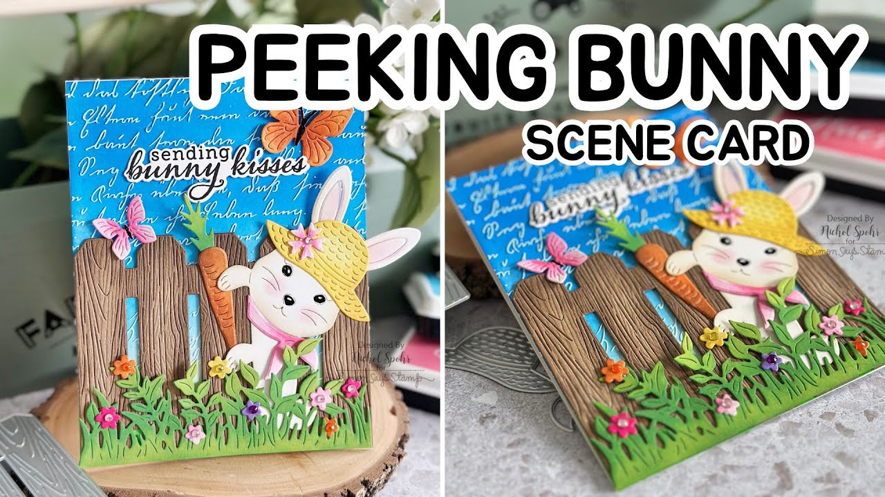 Peeking Bunny Die Cut Scene Card (Hero Arts Spring 2024 Release) - YouTube