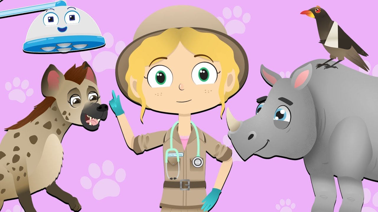 Shaka The Rhino Visits Dr Poppy On Safari | Cartoon Animals For Kids ...