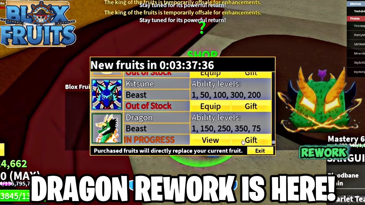 Blox Fruits NEW DRAGON REWORK UPDATE is FINALLY RELEASING! Blox Fruits ...