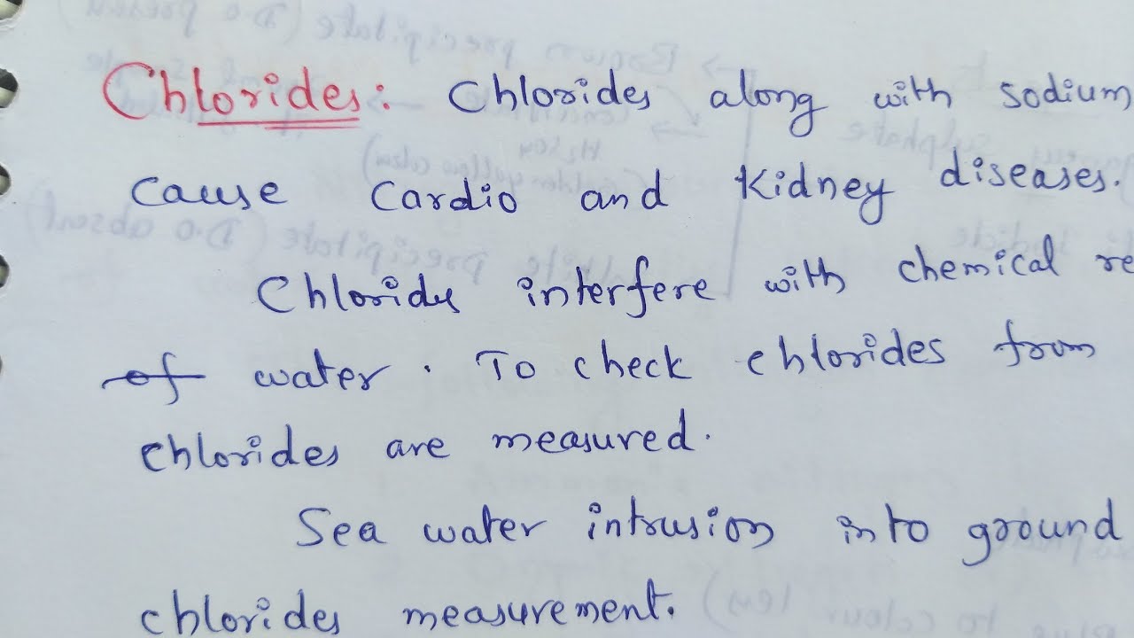Chlorides | Chloride in water | Chemical water quality - YouTube
