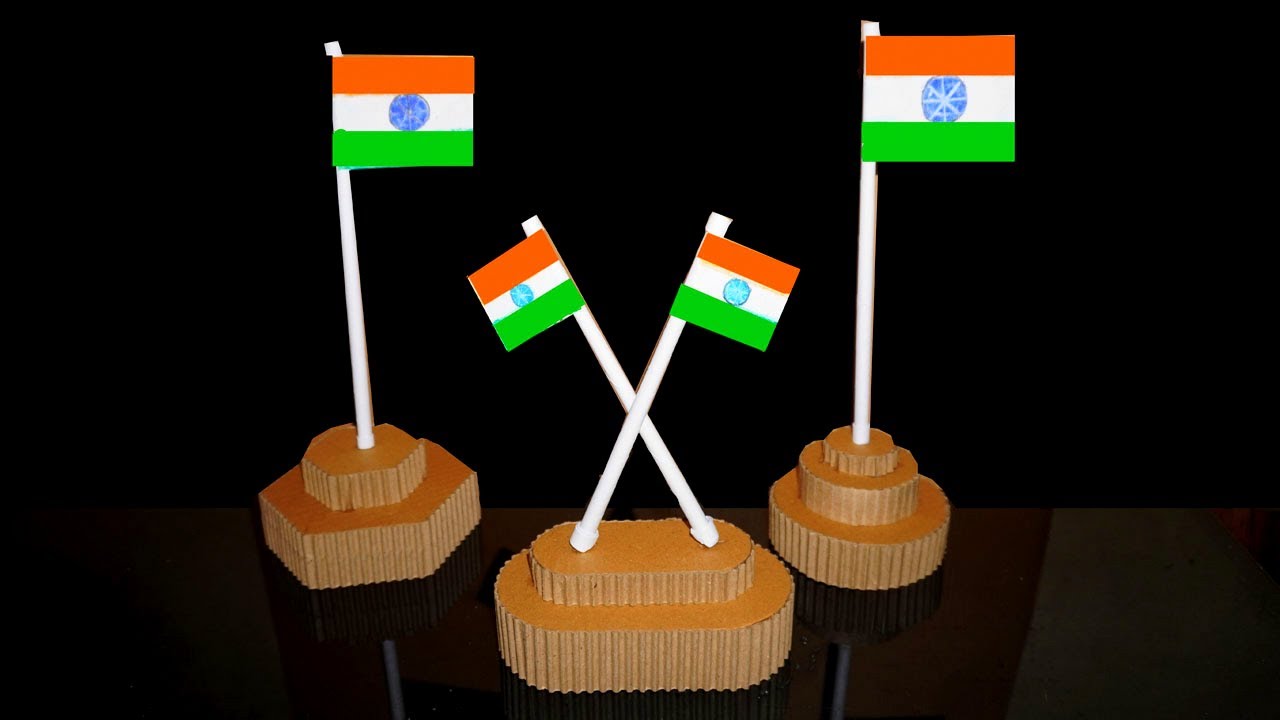 Flag Craft Ideas | Independence Day Flag Making with Cardboard ...