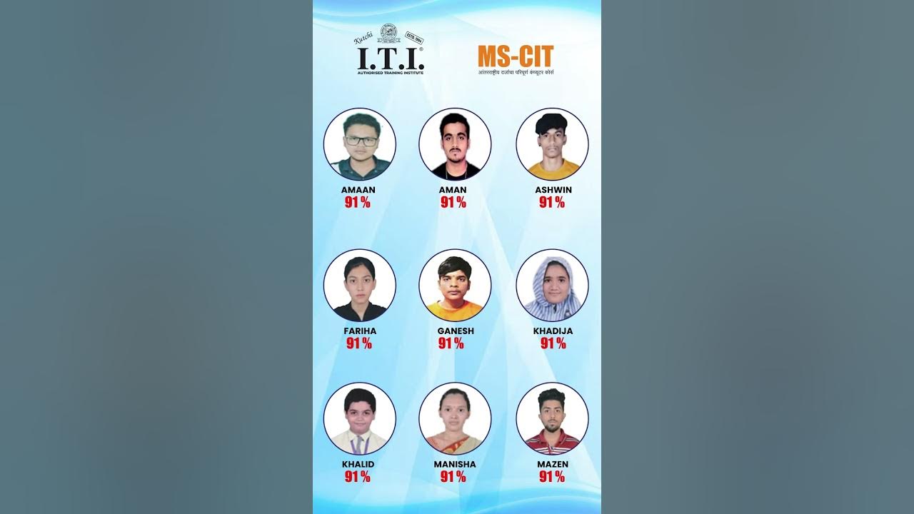kutchi ITI Celebrating Triumph of Excellence! Toppers in MS-CIT/MSBTE ...