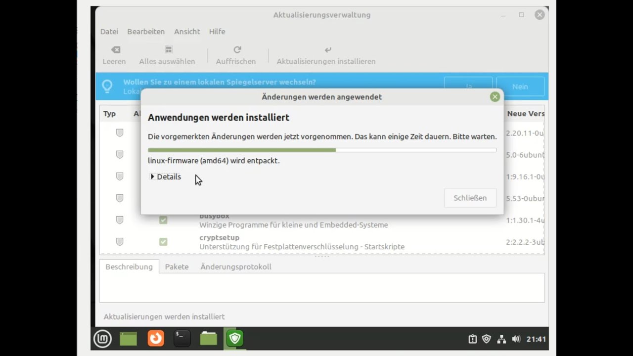 Linux Mint Updates installieren - YouTube