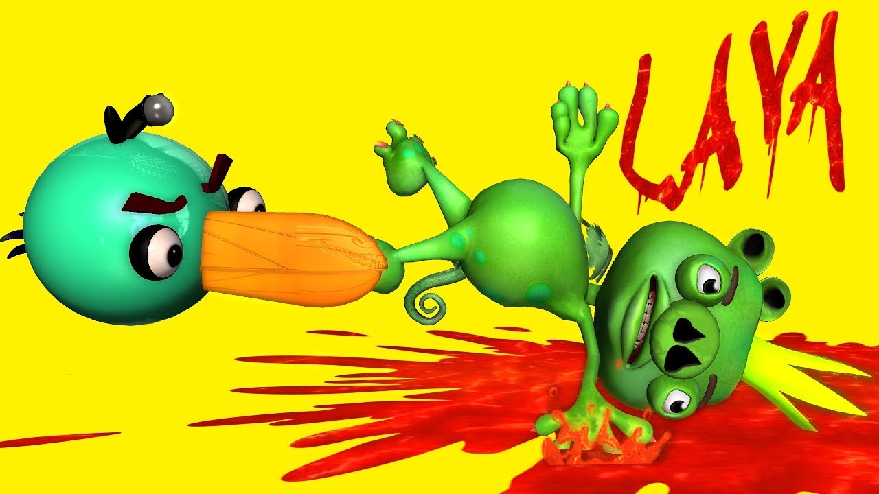 FLOOR is LAVA w/ ANGRY BIRDS !! ♫ 3D animated challenge mashup ☺ ...