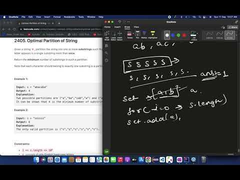 2405. Optimal Partition of String| LeetCode Weekly Contest 310 - YouTube
