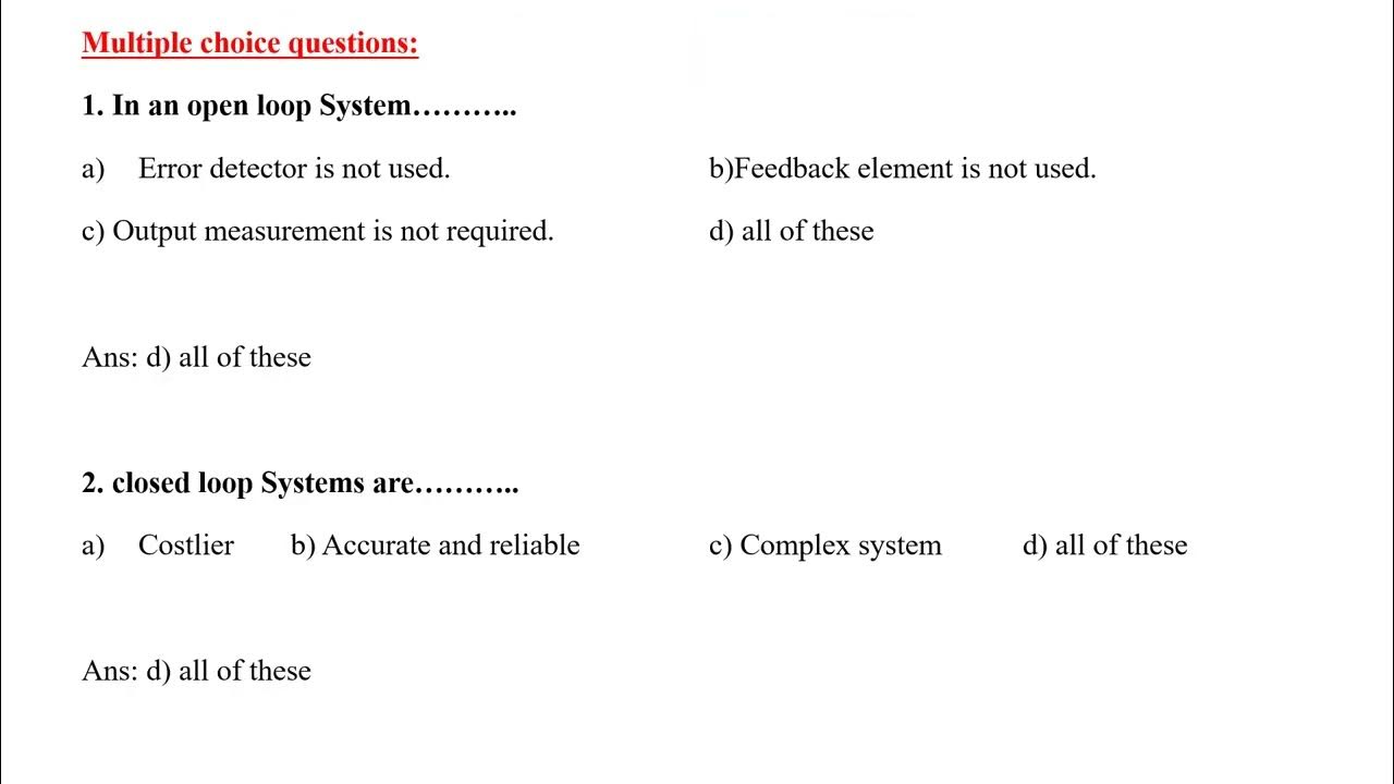 Difference between Open-Loop and Closed-loop control systems (theory and quiz)-part3 - YouTube