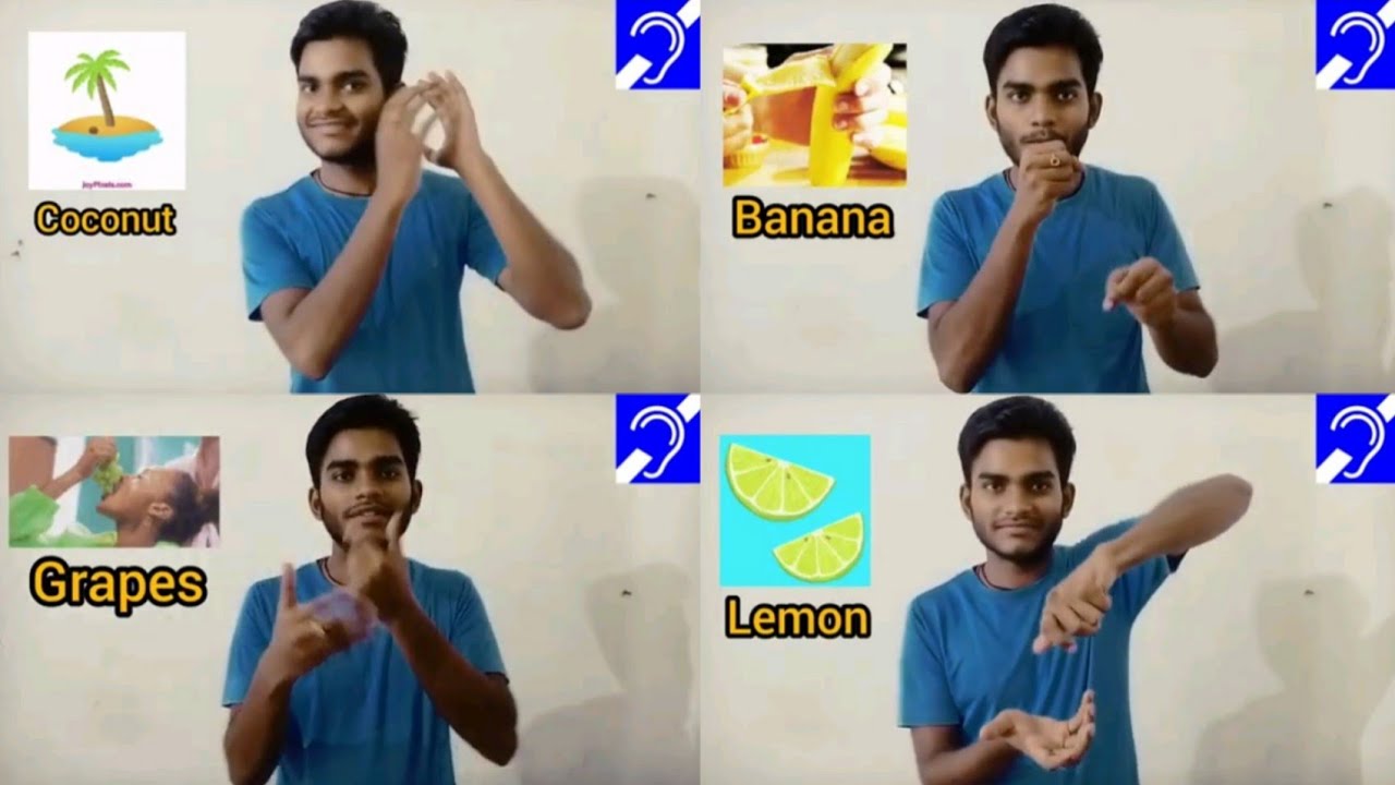 Page 1 :- The Fruits words is Indian sign language.#deaf - YouTube