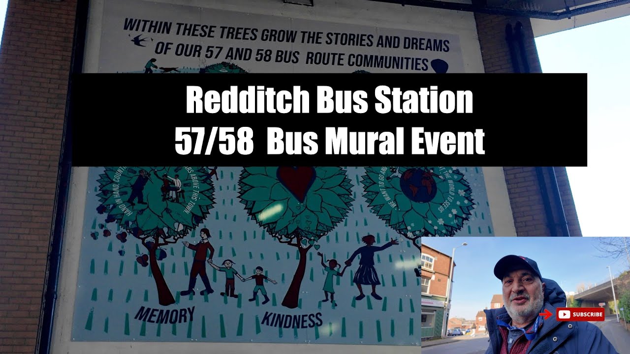 Redditch Bus Station 57:58 Bus Mural Event - YouTube