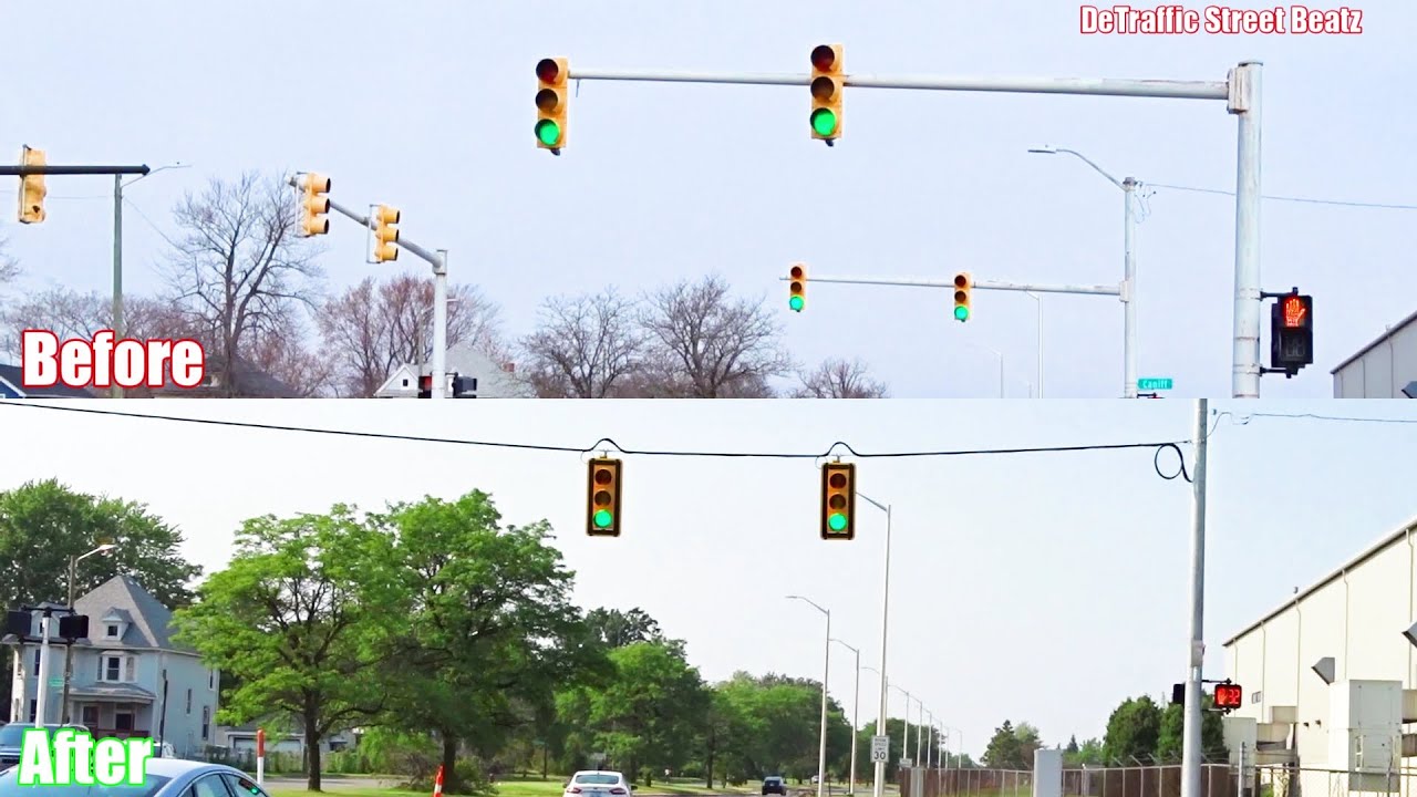Traffic Lights Before And After Upgrade | Caniff & Oakland - YouTube