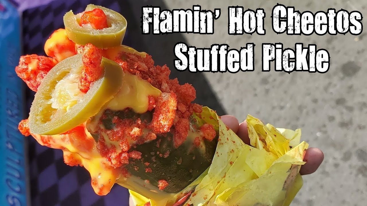 Flamin Hot Cheetos Stuffed Pickle Oc Fair 2019 Youtube