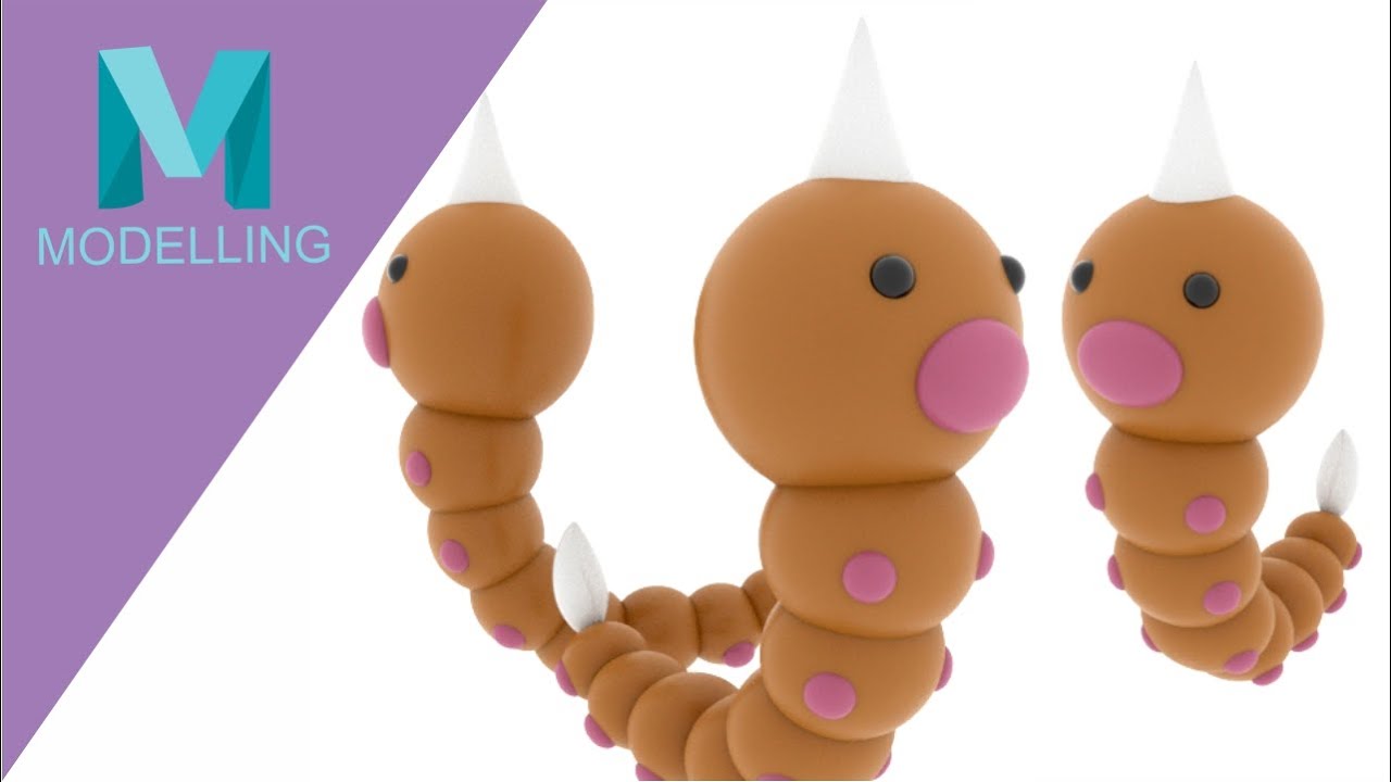 3D MAYA modeling Pokemon WEEDLE. Easy and Fast. - YouTube
