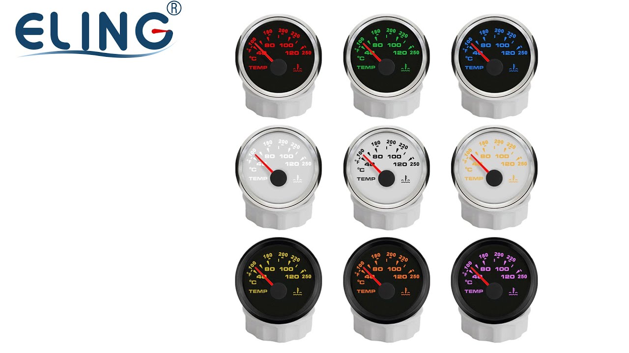 ELING 2" Universal Water Temp Meter Temperature Gauge for Engine ...