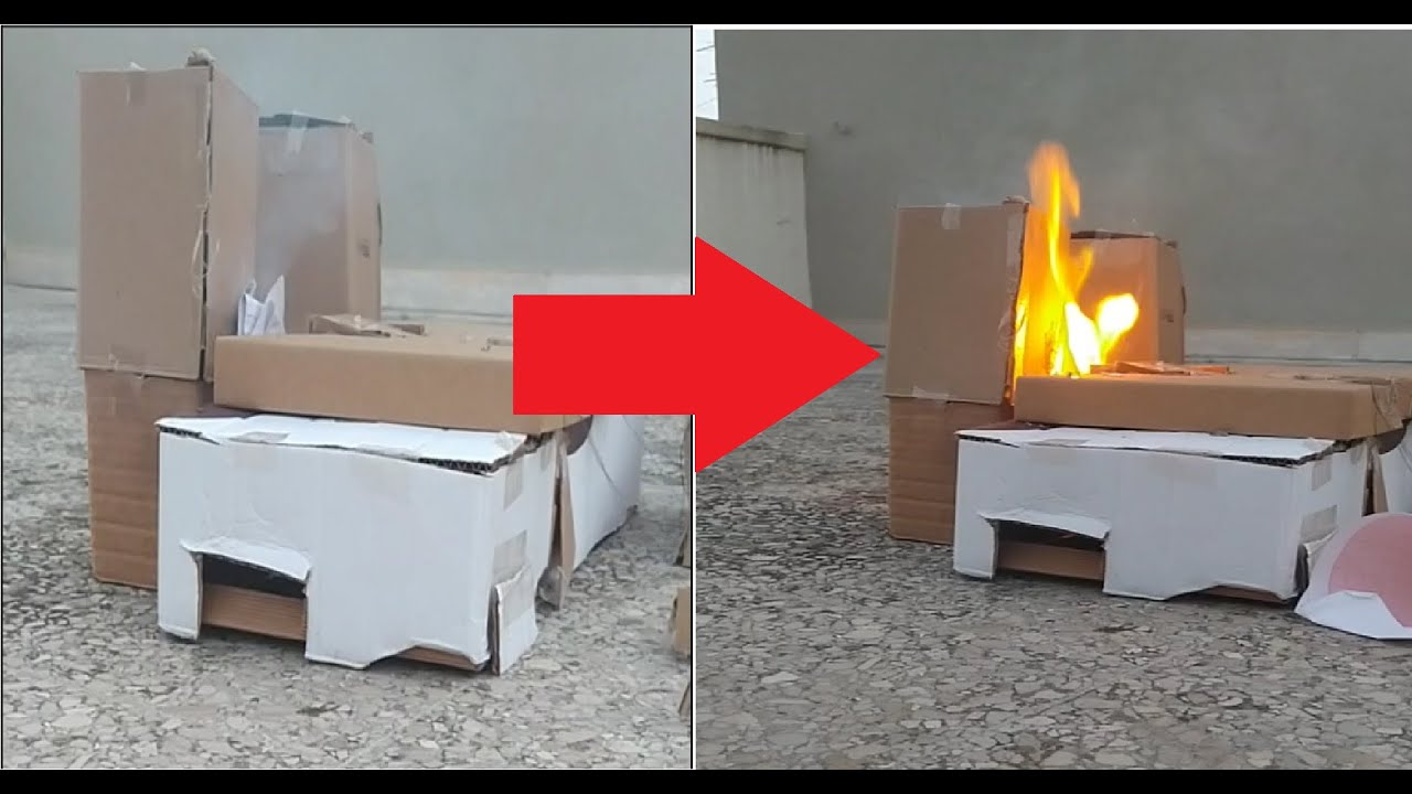 Cardboard Reactor up in FLAMES - YouTube