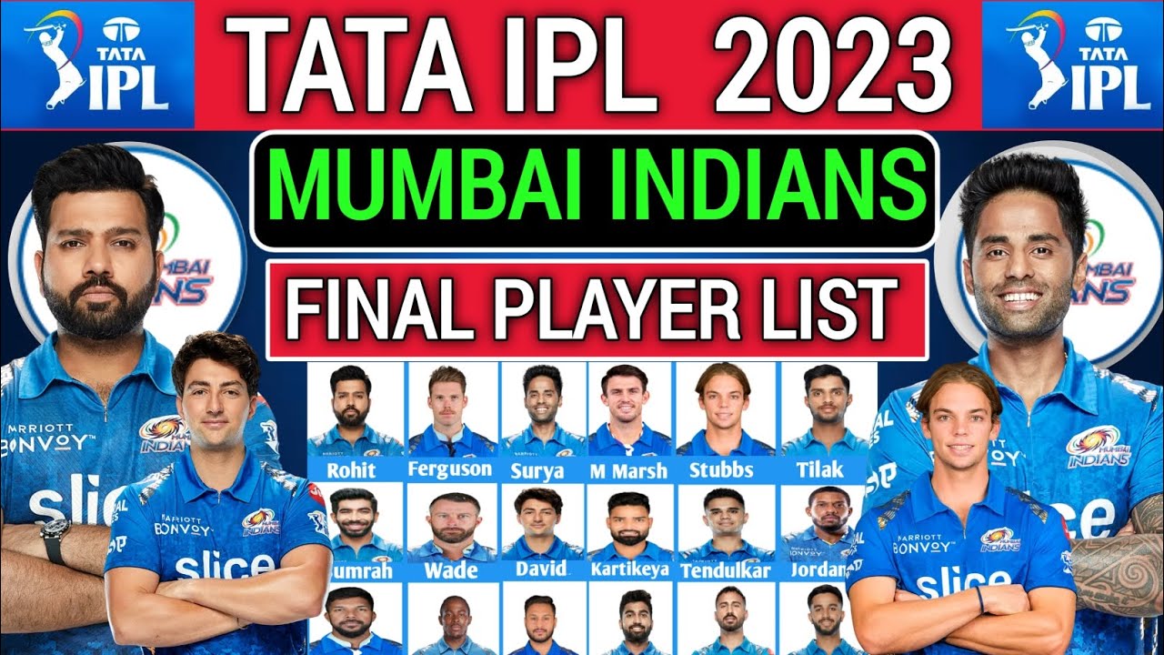 IPL 2023 Mumbai Indians Final Squad । MI Player List 2023। Mumbai ...