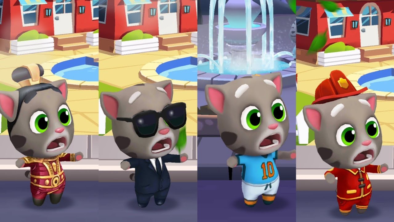 Talking Tom Gold Run - Agent Tom 🆚 General Tom 🆚 Fireman Tom 🆚 Football ...