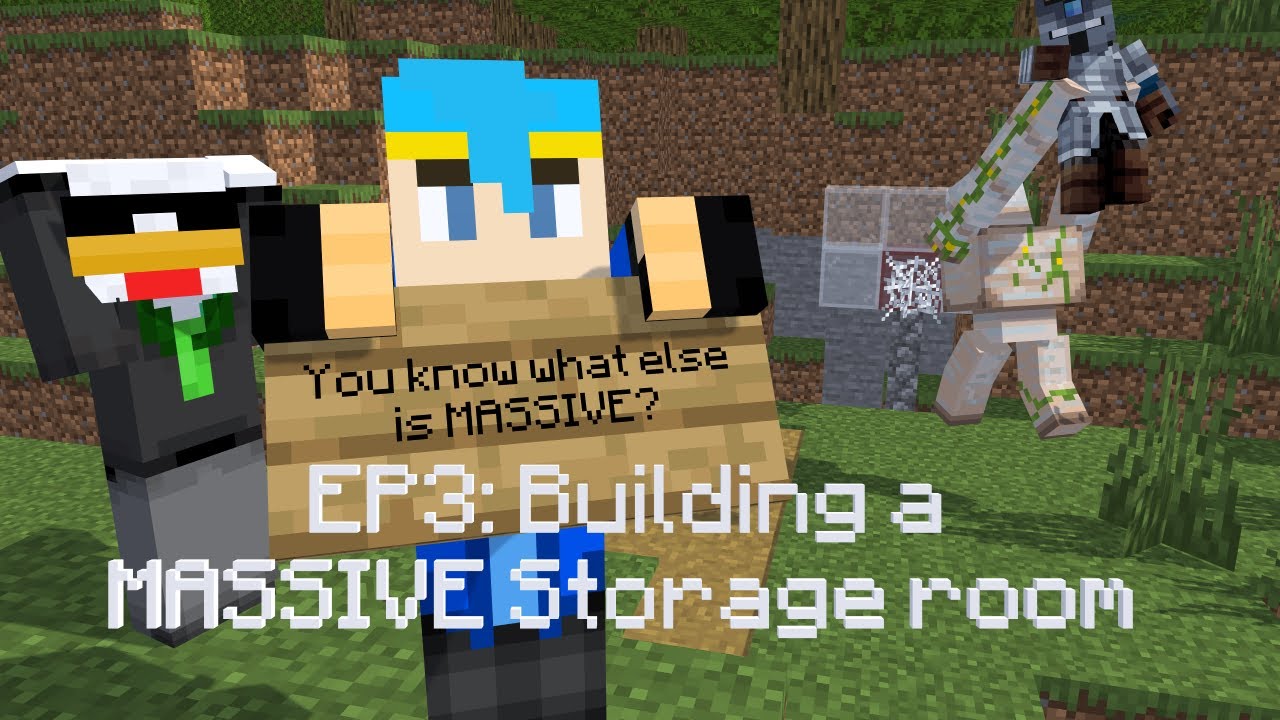 Ep3: Building a MASSIVE storage room | Minecraft Survival - YouTube