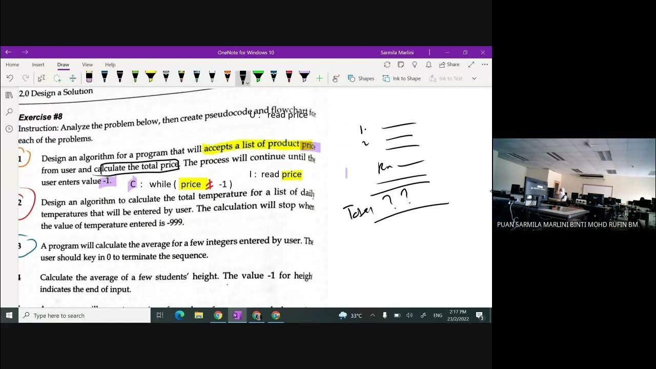 B3T13 SENTINEL REPETITION || EXERCISE 8 || PSEUDOCODE & FLOWCHART - YouTube