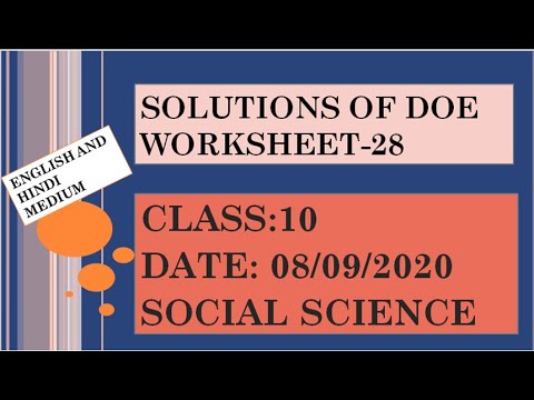 DOE CLASS X WORKSHEET 28 SOCIAL SCIENCE , DELHI GOVERNMENT SCHOOLS ...