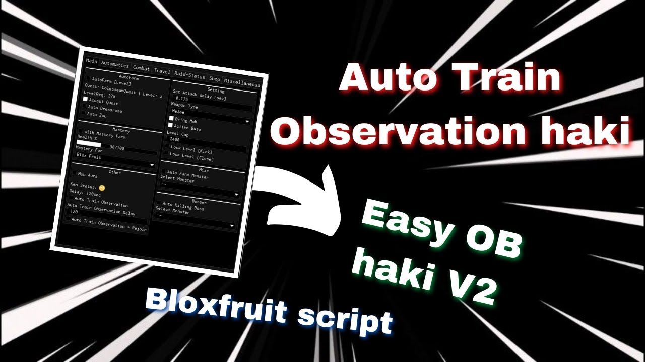 🔥 AutoTrain Observation Haki Script 🔥 | Blox Fruits Script GUI - YouTube