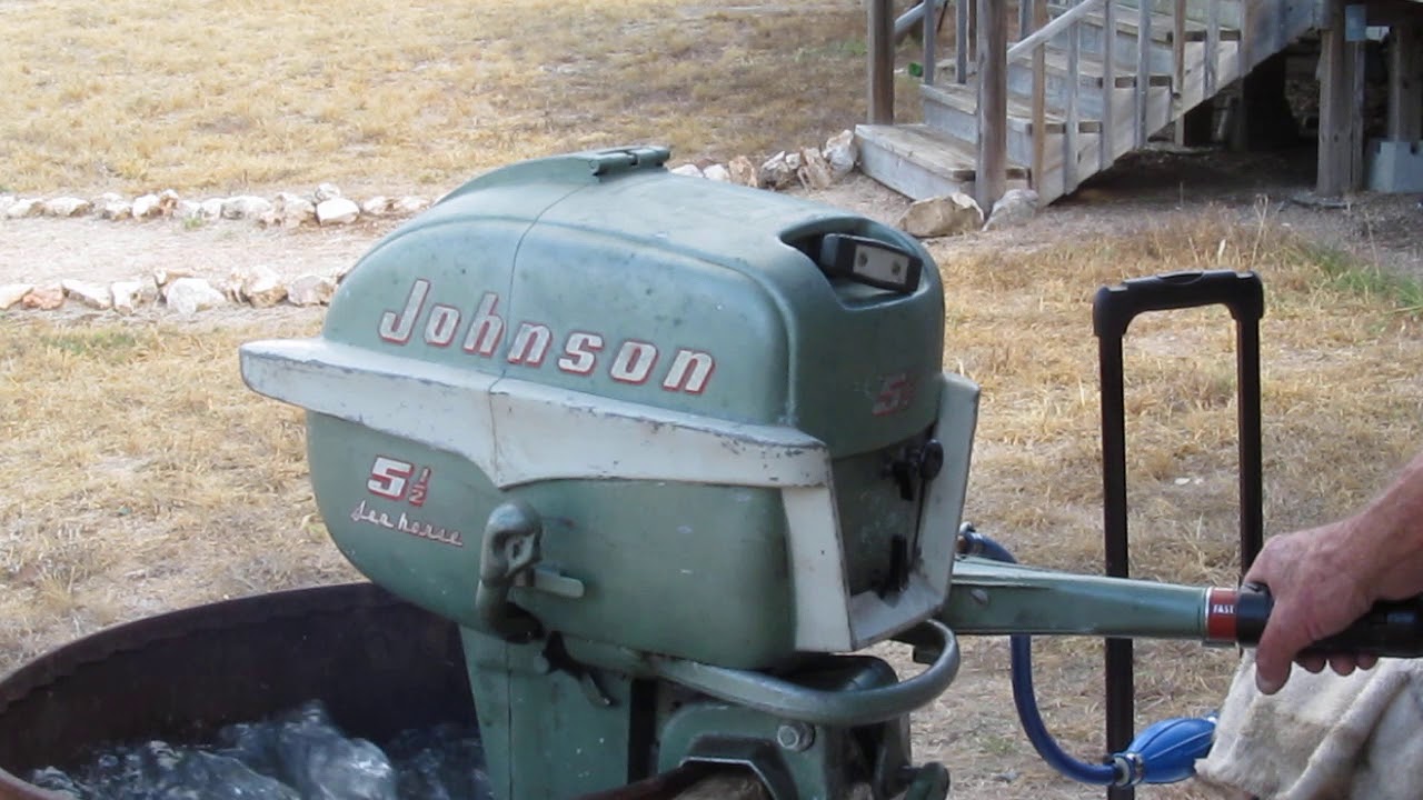 1955 Johnson 5.5 HP demo - YouTube
